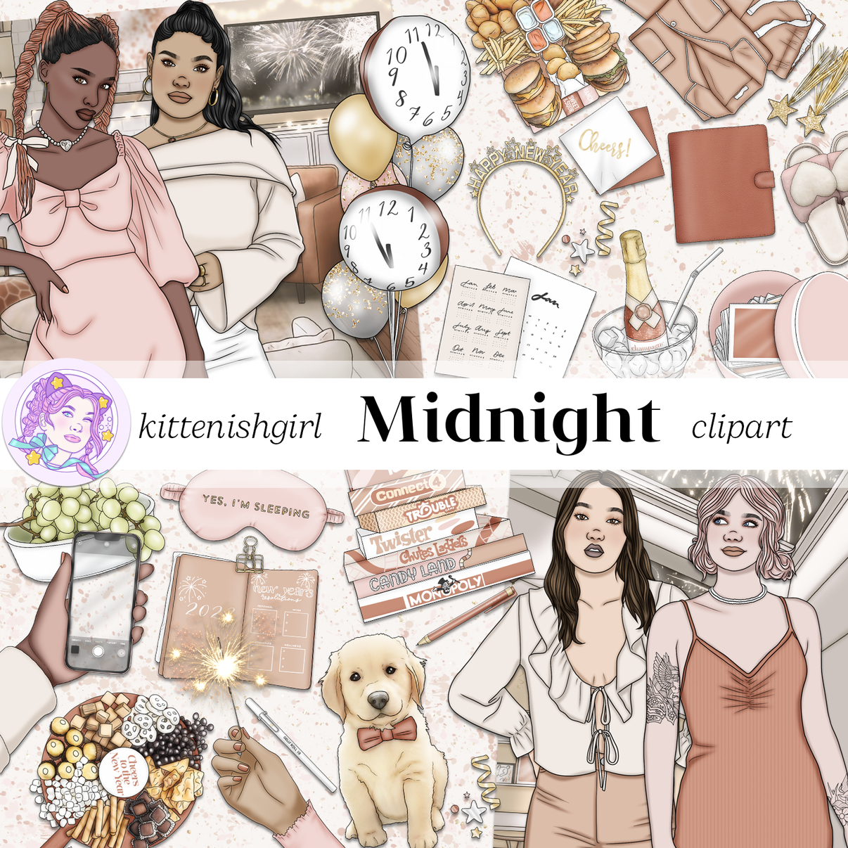 Midnight // Clip Art – kittenishgirl