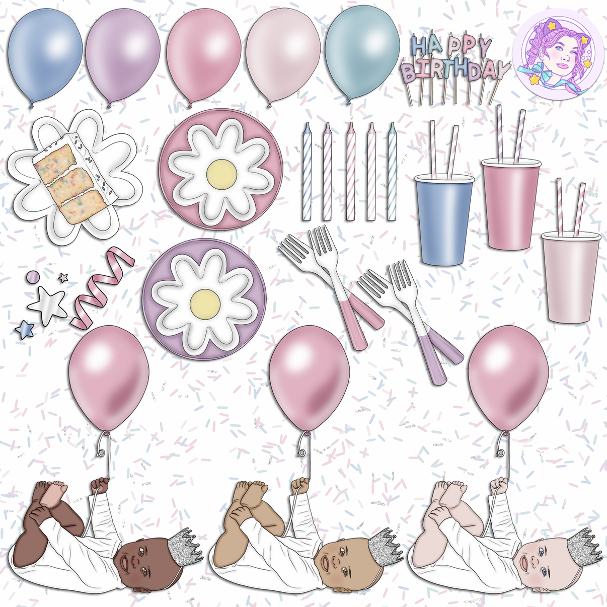 Hip Hip Hooray - Soft // Clip Art – kittenishgirl