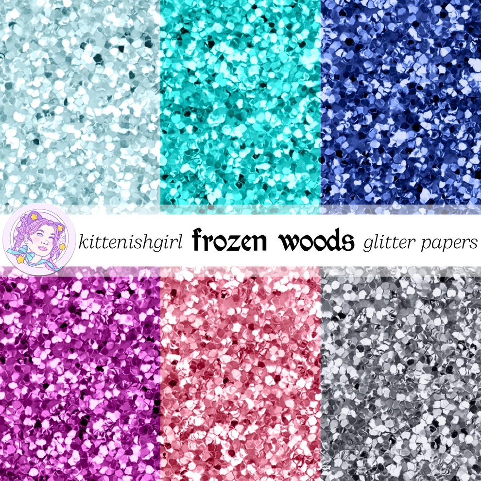 Frozen Woods // Glitter Digital Papers – kittenishgirl